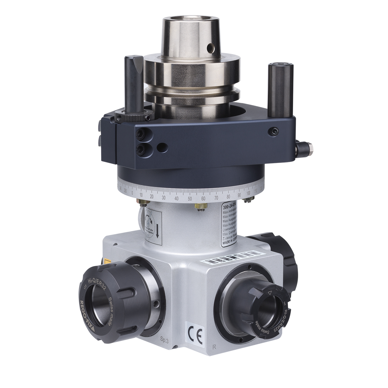 Quadruple angle head | 4 outputs 2 x Er 32 2 x ER 25 for holding a ...