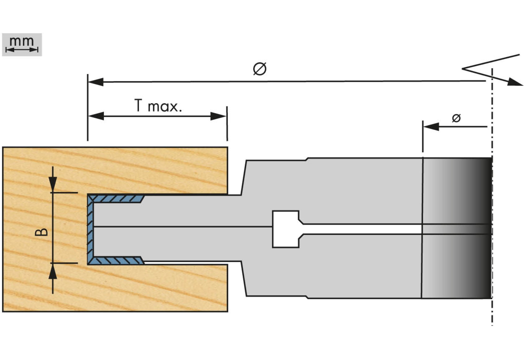 Adjustable Groove Cutter | WM Adjustment range: 4.0-7.5 mm | Ø 180 mm ...