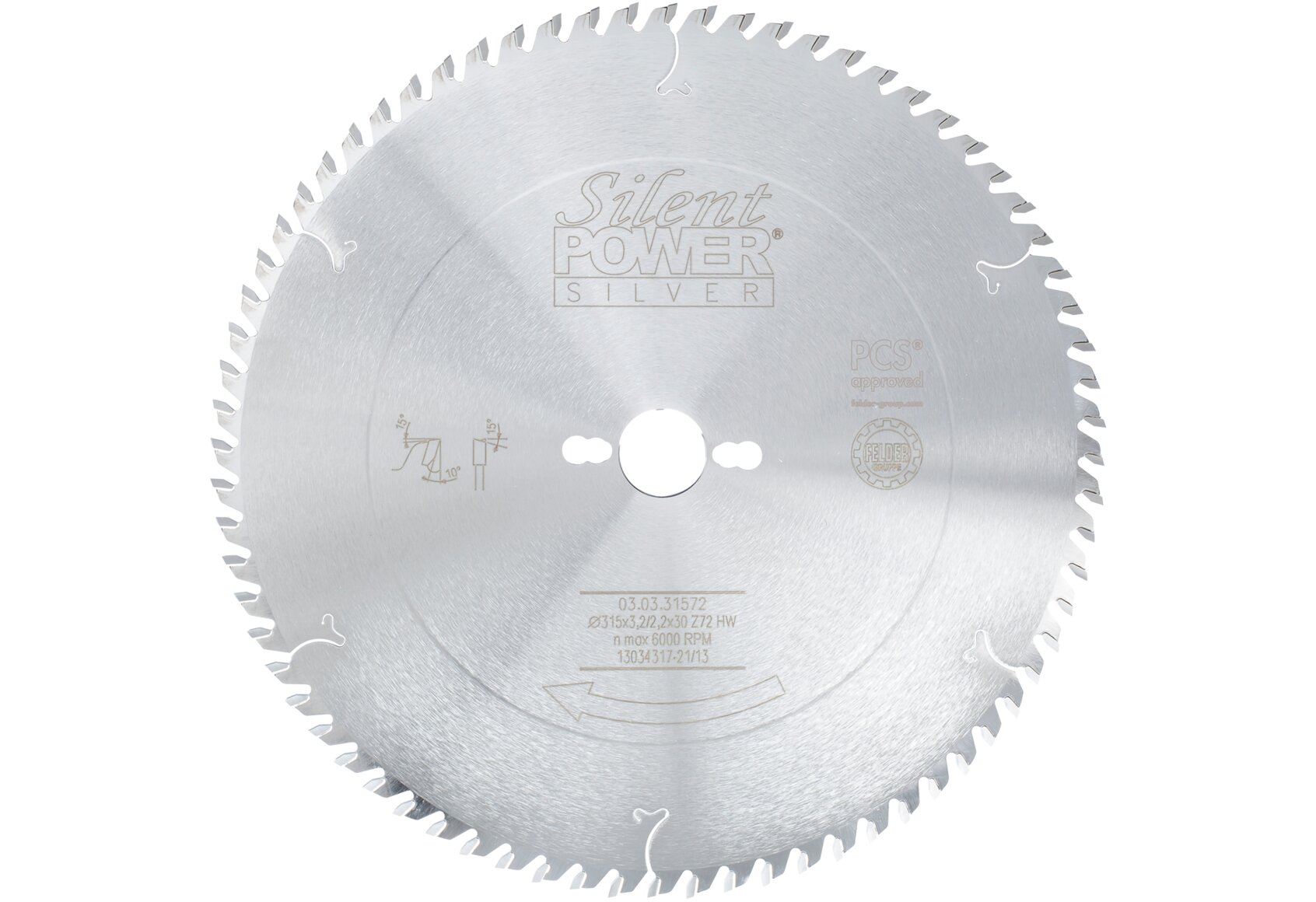 HW Fine Sizing Saw Blade Silent-Power® Silver Ø 300 mm | 72 teeth ...