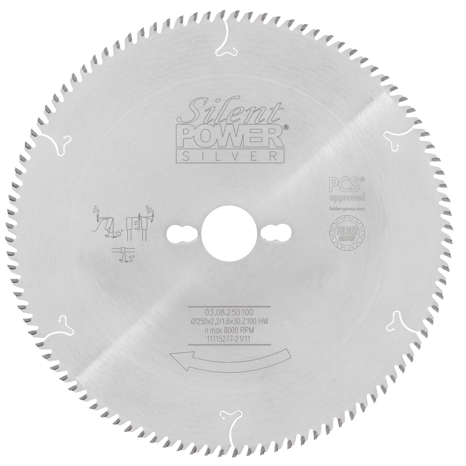 HW Saw Blade Silent-Power® Silver for Plastic Ø 250 mm | 100 teeth ...