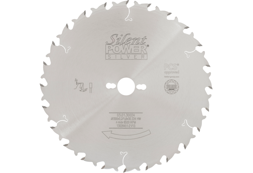 HW Narrow Cut Saw Blade Silent-Power® Silver Ø 300 mm | 24 teeth ...